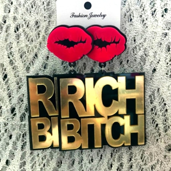 Jewelry | New Hot Sexy Rich B1tch Kiss Lips Earrings Savage Bgc Bad ...